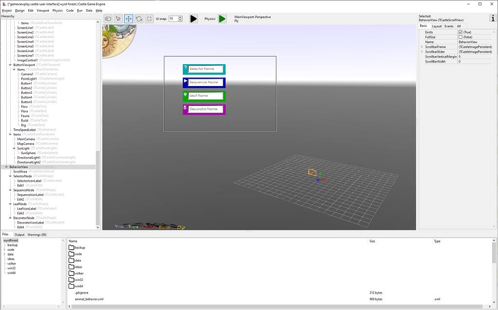 Making a behavior tree viewer/editor in 2d overlayed on the 3d? - Castle Game Engine Forum